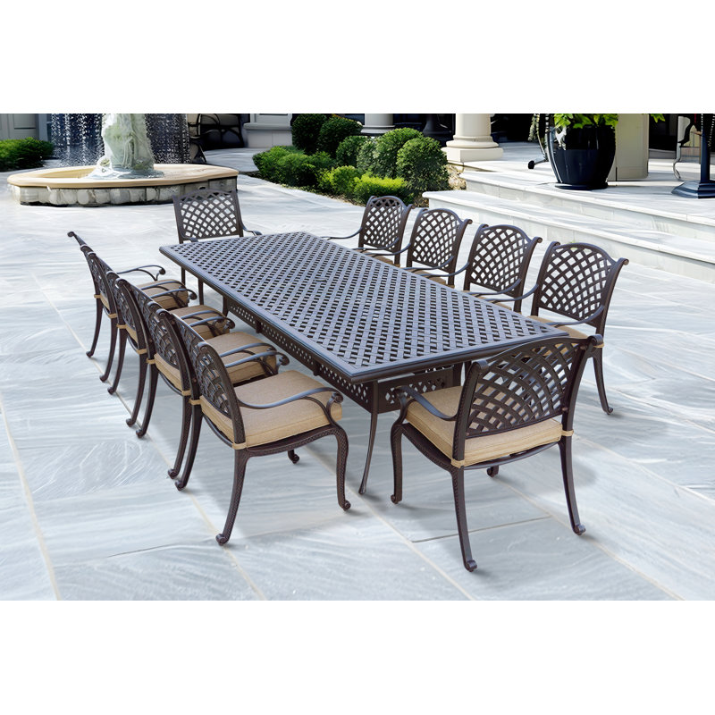 Canora Grey Sonoe Rectangular 10 - Person 120" Long Dining Set with Cushions | Wayfair